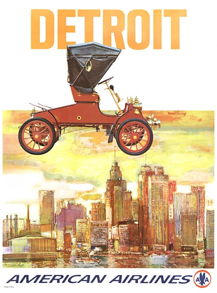 Detroit American Airlines | Advertising Posters | Limited Runs