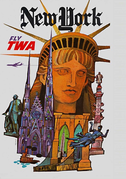 New York Fly Trans World Airlines | TWA | Advertising Posters | Limited ...