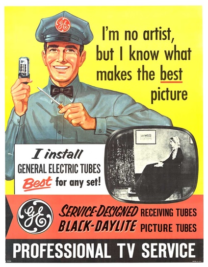 GE Professional TV Service Repairman | Advertising Posters | Limited Runs