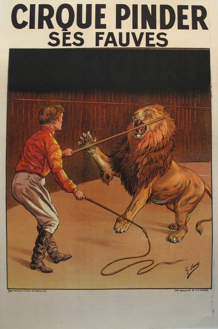 Pinder Circus Poster, Lion Tamer | Advertising Posters | Limited Runs