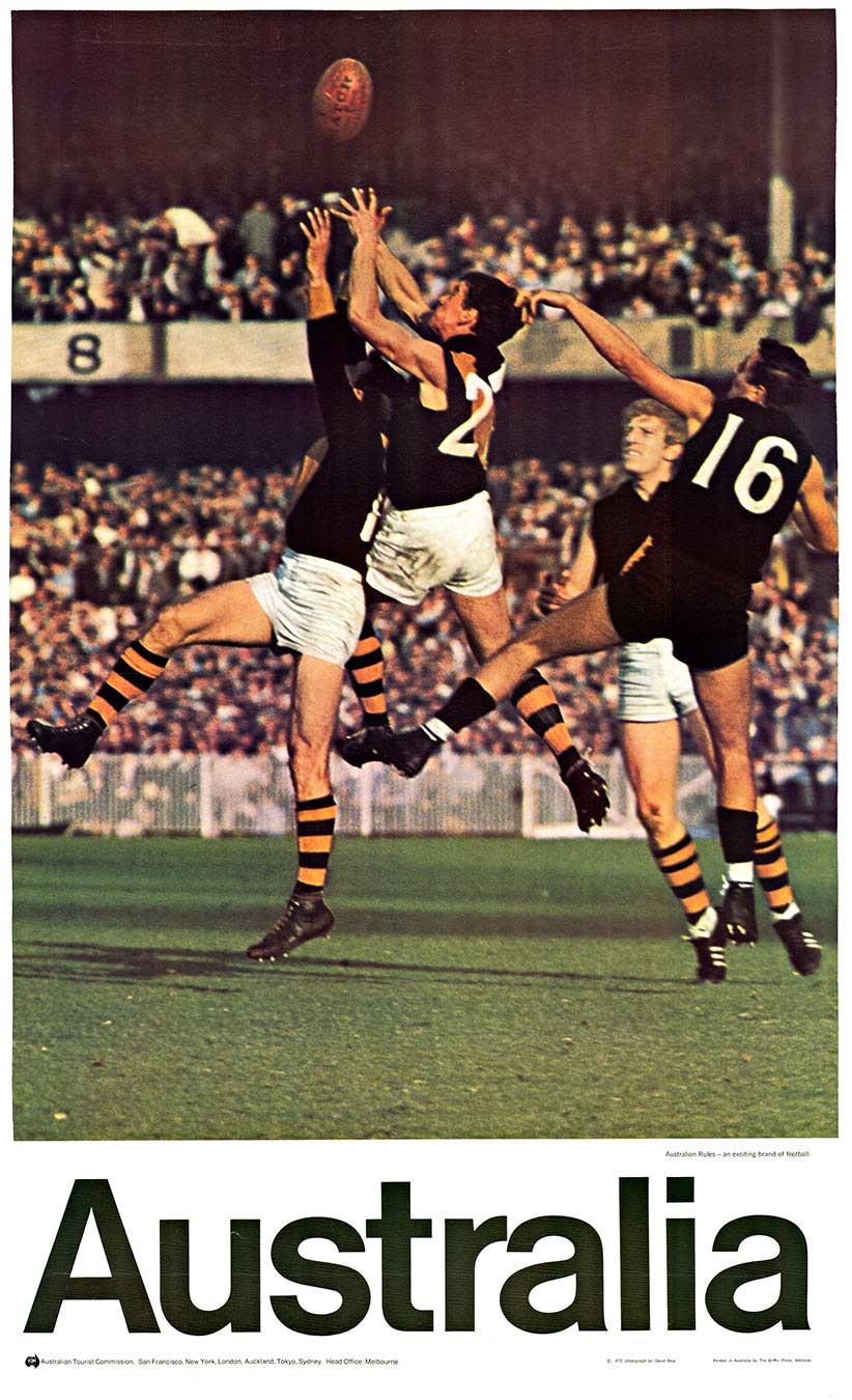 Australia, Australian Rules - AFL Football sports poster | Limited Runs
